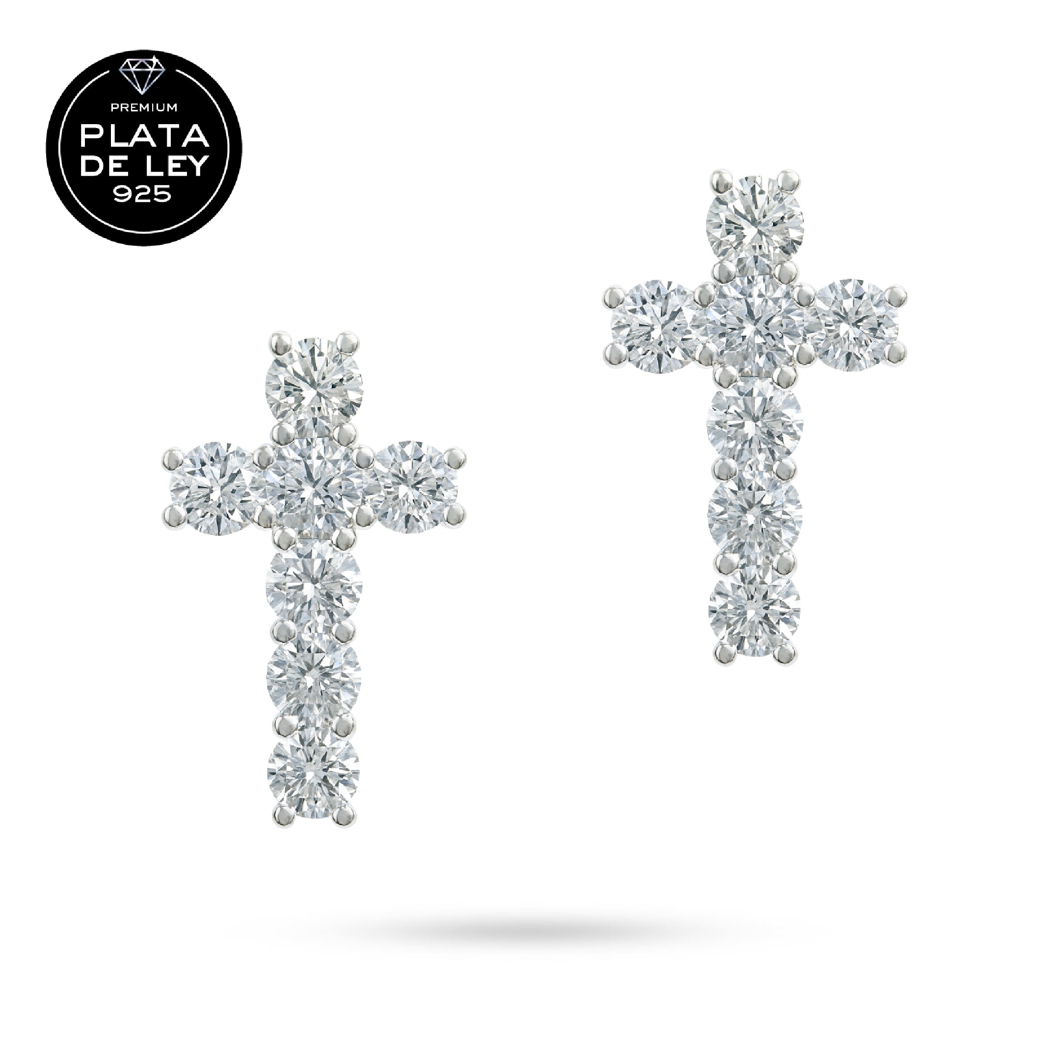 aretes cruz (plata de ley 925)